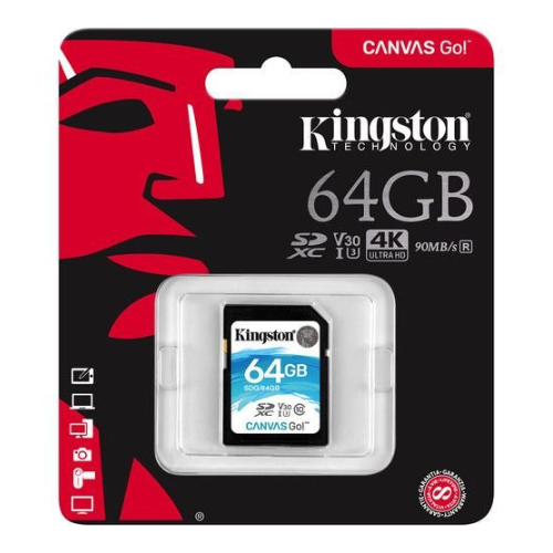 KINGSTON SDG/64GB SDXC Canvas Go Class 10 UHS-I U3