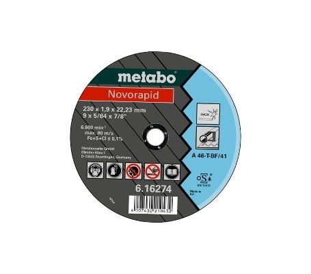 Metabo rezna ploča za inox 180×1.5mm Novorapid