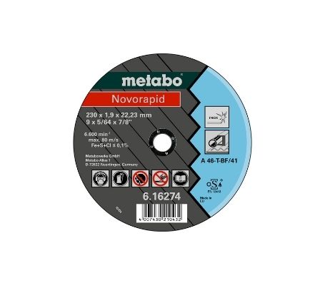 Metabo rezna ploča za inox 230×1.9mm Novorapid