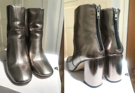 NEW LOOK METALLIC ANKLE BOOTS