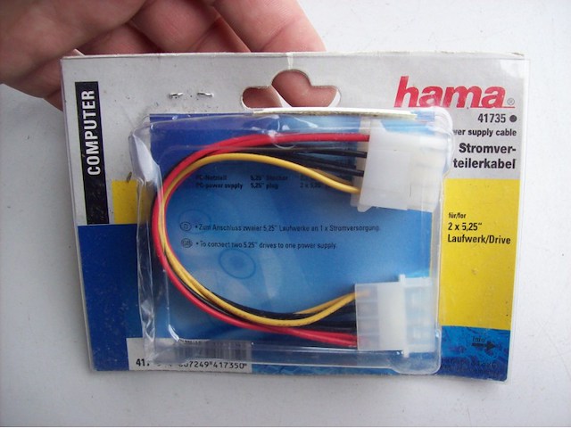 hama molex na 2 x molex adapter/kabal - novo