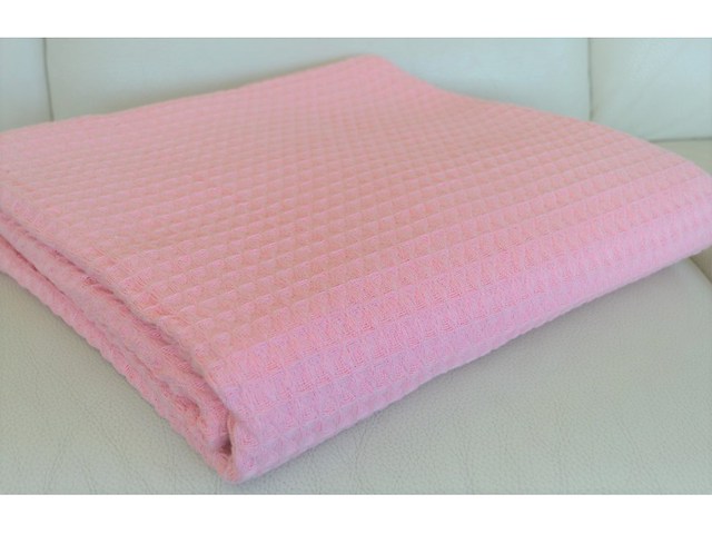 Pokrivač Waffle baby pink 200x230