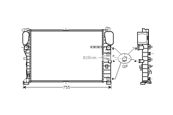 Hladnjak vode 501608-4 - Mercedes-Benz Klasa CLK (W209) 02-10
