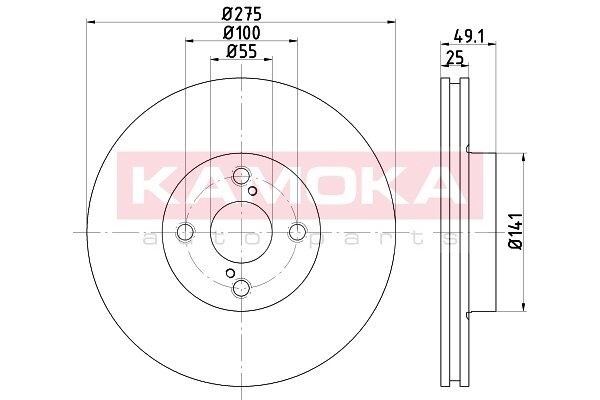 Prednji diskovi kočnica 103255 - Toyota Corolla 01-07