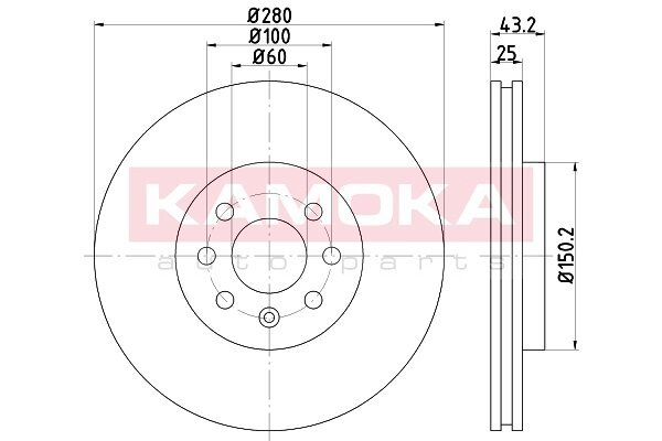 Prednji diskovi kočnica 103258 - Opel Astra H 04-14