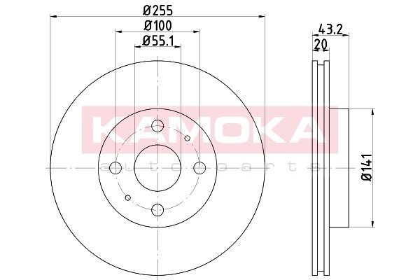 Prednji diskovi kočnica 103214 - Toyota Yaris 99-05