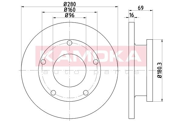 Zadnji diskovi kočnica 103202 - Ford Transit 06-14