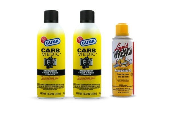 Sredstvo za čišćenje karburatora Gunk Carb Medic (2 komada) + Liquid Wrench sredstvo za uklanjanje rđe (1 l), set