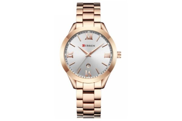 Elegantan ženski sat 9007, rose gold-srebrn