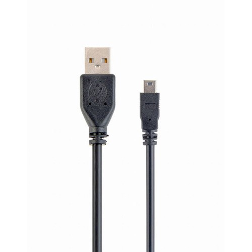 Gembird USB-A to mini-USB 5PM cable, 30cm, black | CCP-USB2-AM5P-1