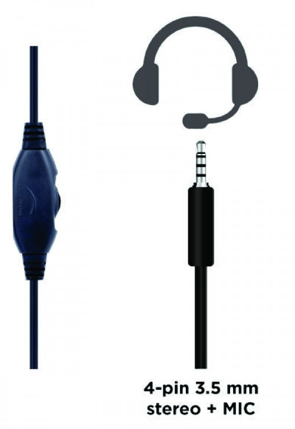 GHS-05-B Gembird Stereo gejmerske slusalice sa mikrofonom+volume kontrolom 3.5mm BLUE