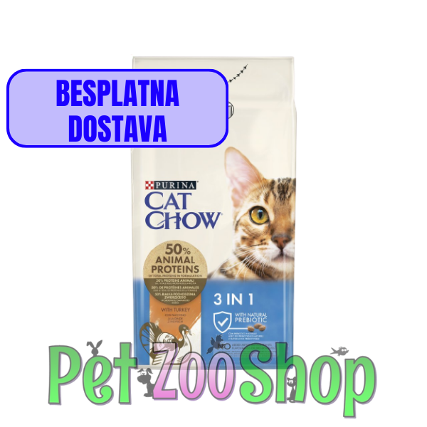 CAT CHOW 3in1 Ćuretina 15kg