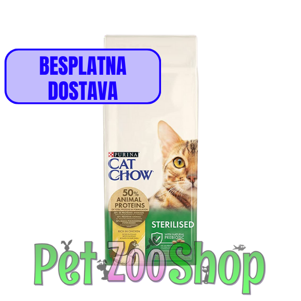 CAT CHOW STERILISED Hrana za Sterilisane Mačke, Piletina 15kg