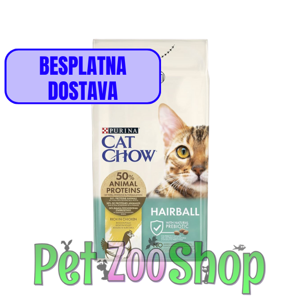 CAT CHOW HAIRBALL, Piletina 15kg