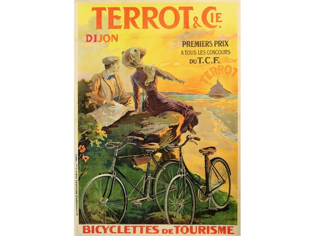 Dijon Bicyclettes De Tourisme (1900)  reprodukcija A3