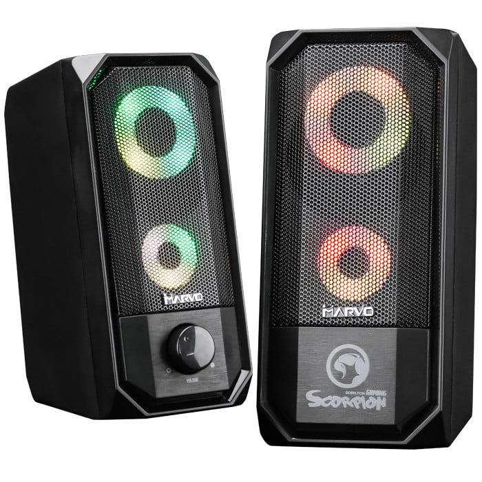 Zvučnici stereo 2.0 Marvo SG-265, 2x3W, RGB LED osvetljenje sa kontrolom za osvetljenje
