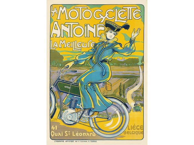 La Motocyclette Antoine (1899)  reprodukcija A3