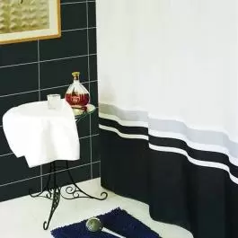 Zavesa za kupatilo crno-bela 180x200cm CN7342 Diplon