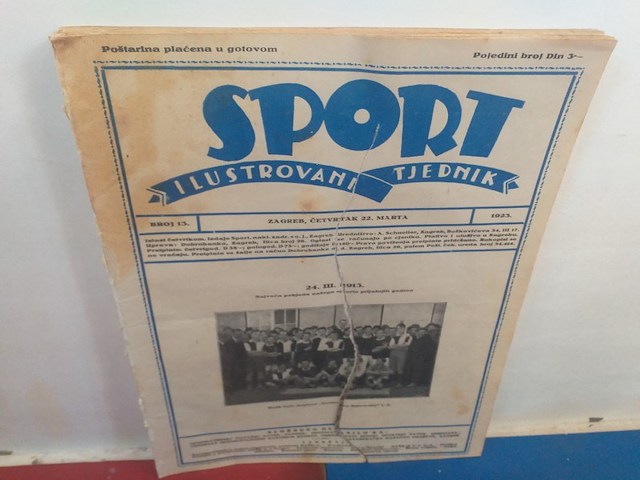 SPORT ILUSTROVANI TJEDNIK 1923 - mart. BR.13