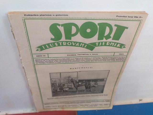 SPORT ILUSTROVANI TJEDNIK 1923 - maj BR.19