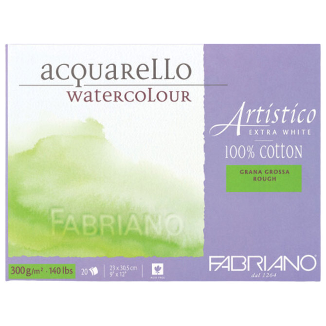 Blok Watercolour Artistico traditional white 23x30,5cm 20L 300g (rough/grana grossa) Fabriano 19022330