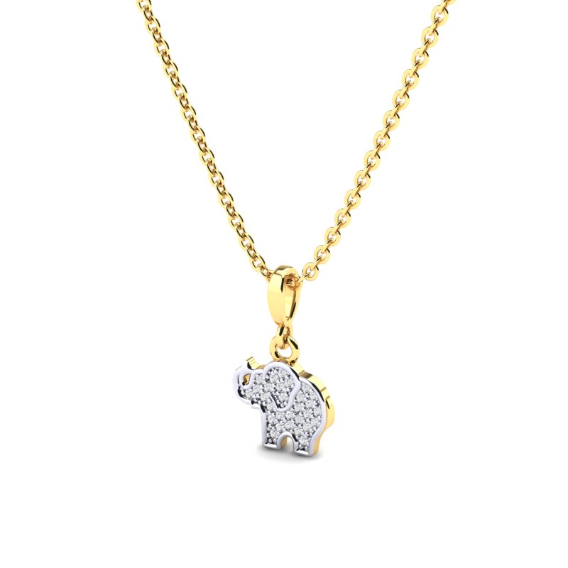 Zlatna ogrlica sa cirkonima Elephant