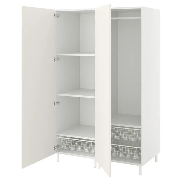 Garderober s 2 vrata, bela/Fonnes bela, 120x57x191 cm