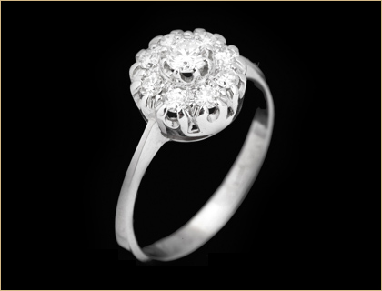 Verenički prsten belo zlato, brilijanti