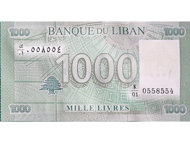LIBAN 1000 livresa  (UNC)