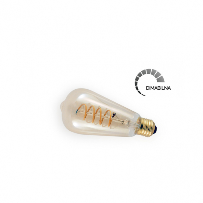 LED SIJALICA FILAMENT DIM ST64 AMBER 4W E27 2200K 250lm