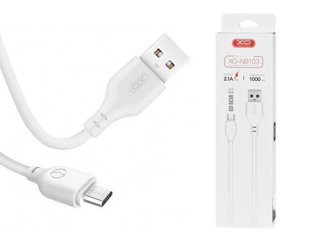 XO kabl USB - microUSB, 2,0m 2,1A beli