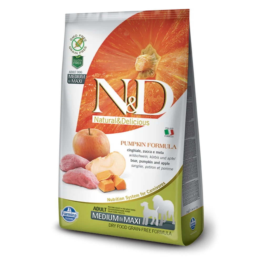 N&D Bundeva hrana za pse - Divlja svinja i jabuka (Adult, Medium & Maxi) 2.5kg