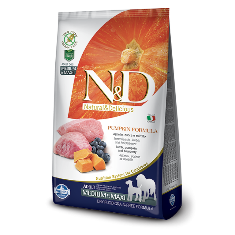 N&D Bundeva hrana za pse - Jagnjetina i borovnica (Adult, Medium & Maxi) 2.5kg