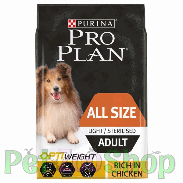 PRO PLAN Dog All sizes Adult Light/Sterilised, Piletina Besplatna Dostava