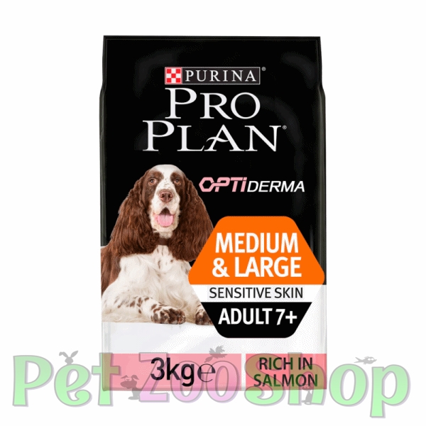 PRO PLAN Dog Medium&Large Adult 7+ Sensitive Skin, Losos