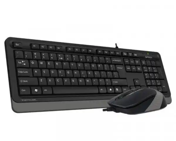 A4 TECH F1010 USB US siva tastatura + USB sivi miš