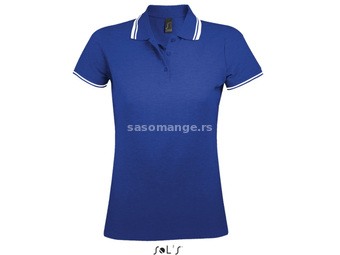 Sols Pasadena Ženska majica sa kragnom vel. XL Royal Blue/White 00578