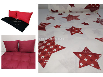 Jastuci za garniture od paleta - 160 x 50 x 50 cm - Red Stars