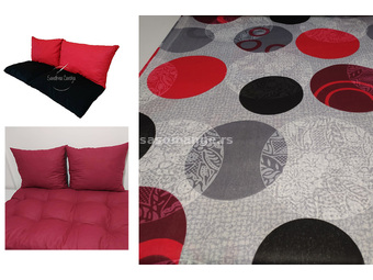 Jastuci za garniture od paleta - 160 x 50 x 50 cm - Dotty Red