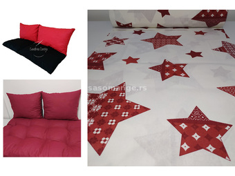 Jastuci za garniture od paleta - 130 x 50 x 50 cm - Red Stars