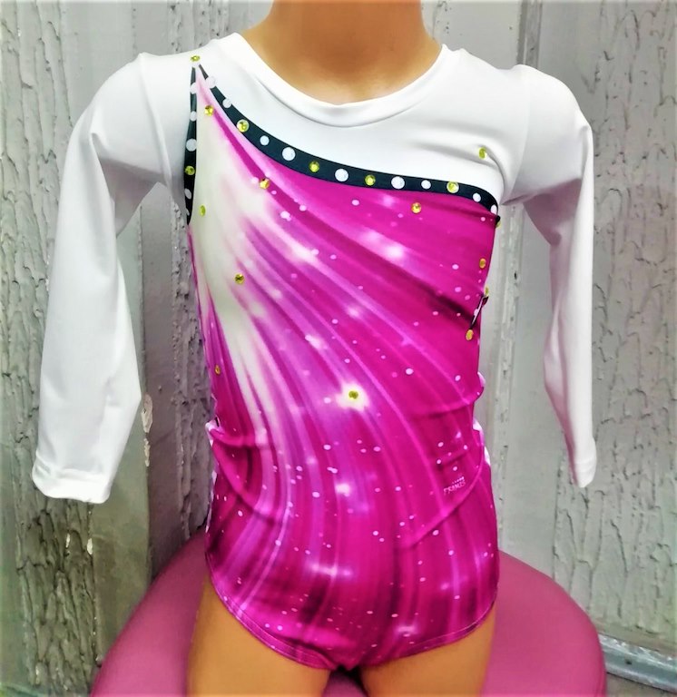 15001 Gimnastički triko pink roze za devojčice