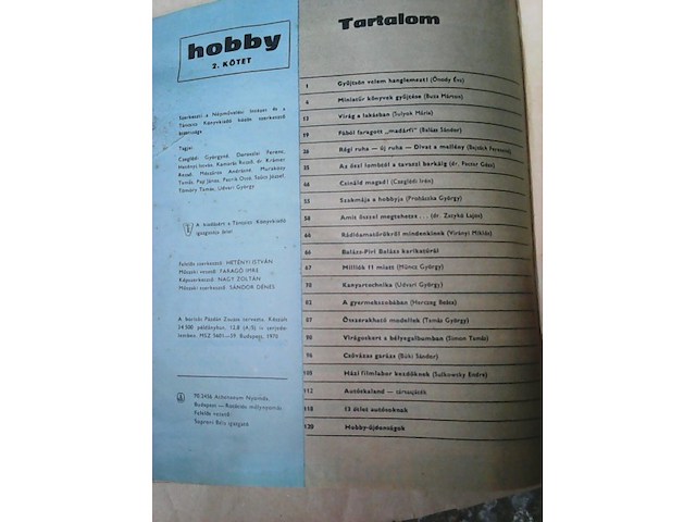 HOBBY 1970 FOLYOIRAT