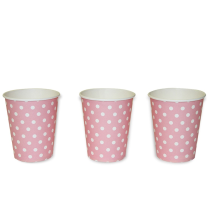 PARTY accesories cups dots 001224 rose