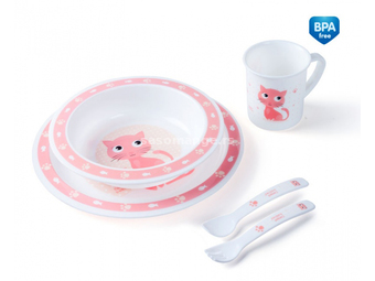 CANPOL Bebi set za hranjenje 4/401 CAT roze