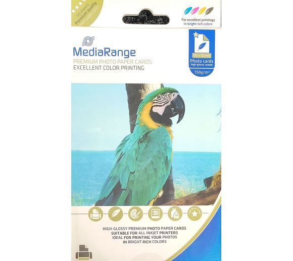 MEDIARANGE - 150GR HI-GLOSSY 10X15CM GERMANY FOTO-PAPIR INKJET /50KOM/MRINK115