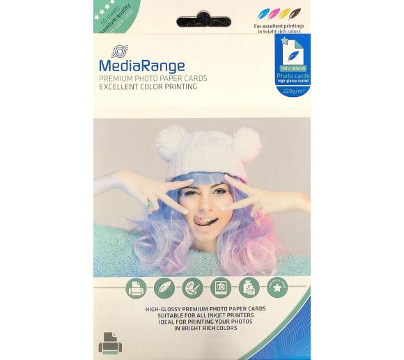 MEDIARANGE - 220GR GLOSSY 13X18CM GERMANY FOTO-PAPIR INKJET 50KOM/MRINK114