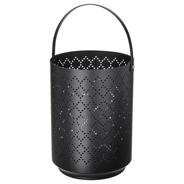 URSKILJA Fenjer za top sveću, crna, 22 cm