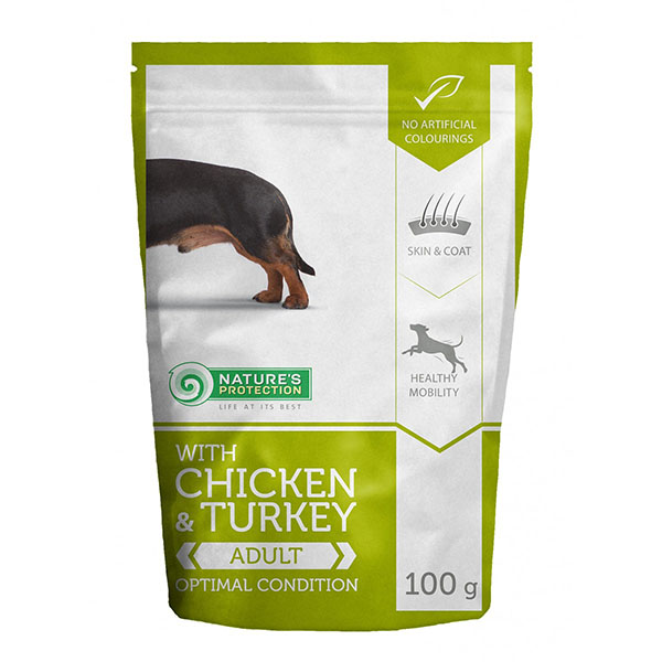 Nature’s Protection Mini Adult Chicken&Turkey Optimal Condition – 100g