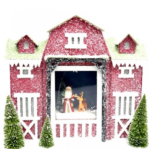 Novogodišnja muzička dekoracija Snowfall kuća 32cm