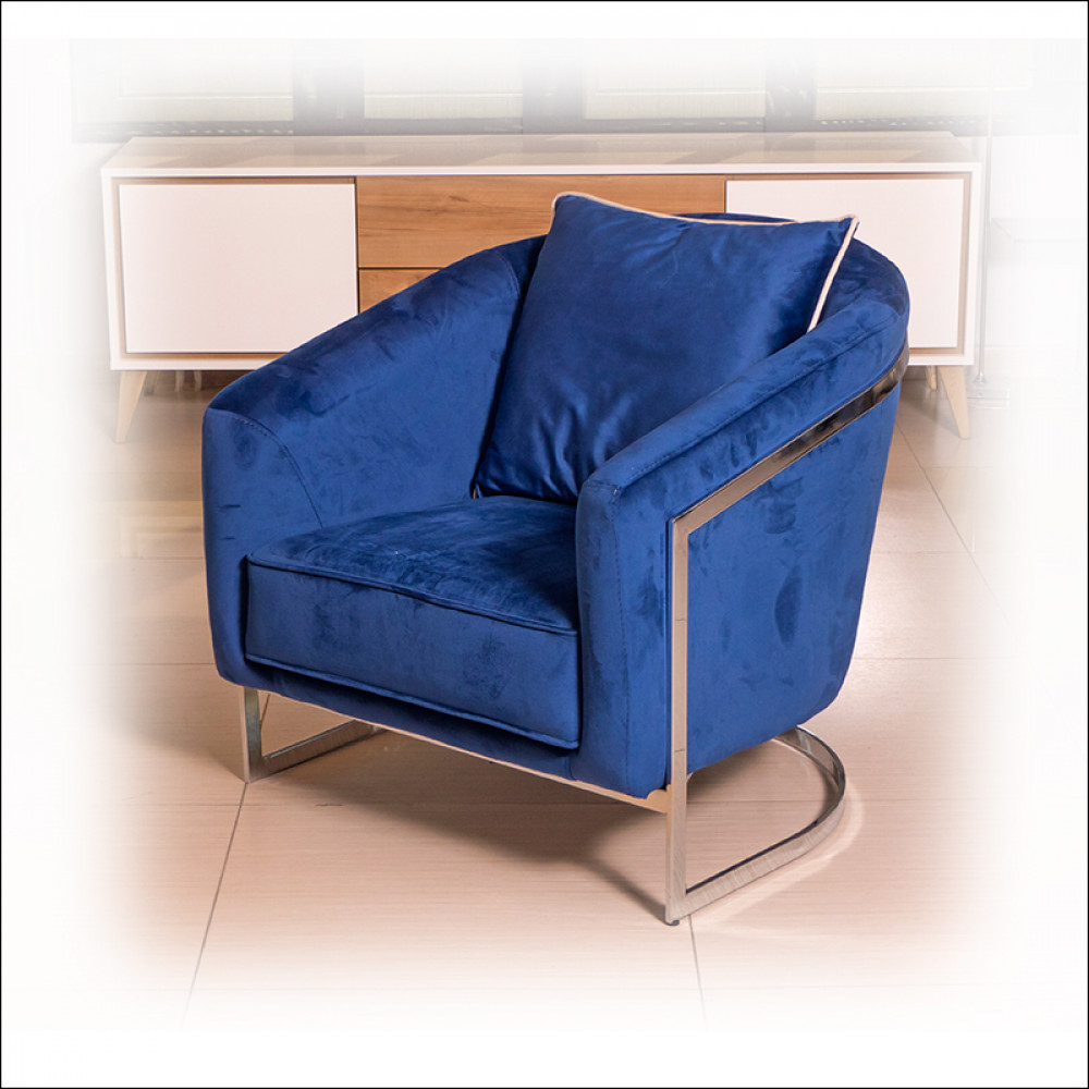 Fotelja Milano Kraljevsko plava BF24/Hrom noge 900x750x800 mm 853-149